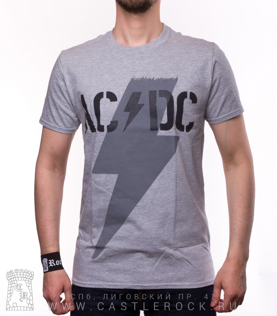 Футболка AC/DC (серая) — Футболки — Рок-магазин атрибутики Castle Rock